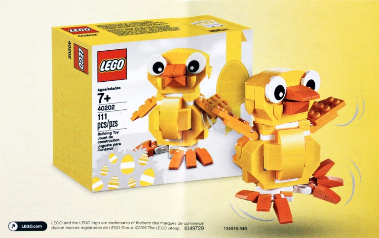 LEGO 40202 Easter Chick : le premier visuel du set saisonnier de Pâques ...
