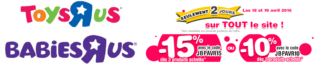 Bon plan Toys R Us : -15% sur tout le site dès 3 produits achetés ...