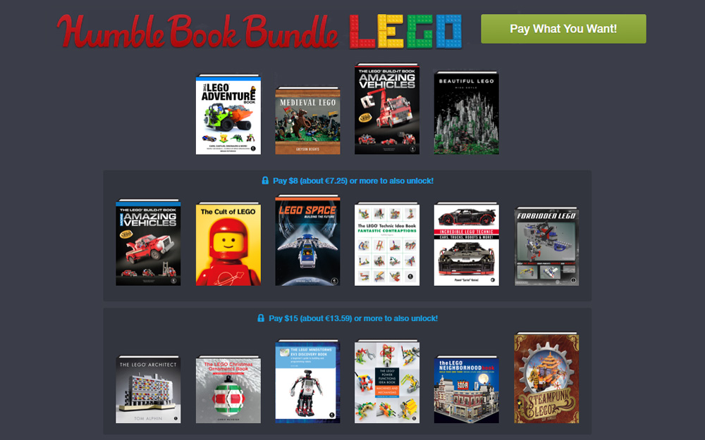 No Starch Press / Humble Book Bundle spécial livres LEGO - HelloBricks