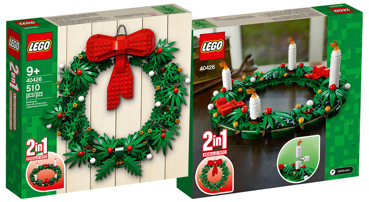 Sur le Shop LEGO : la couronne 40426 Christmas Wreath 2-in-1 est de ...